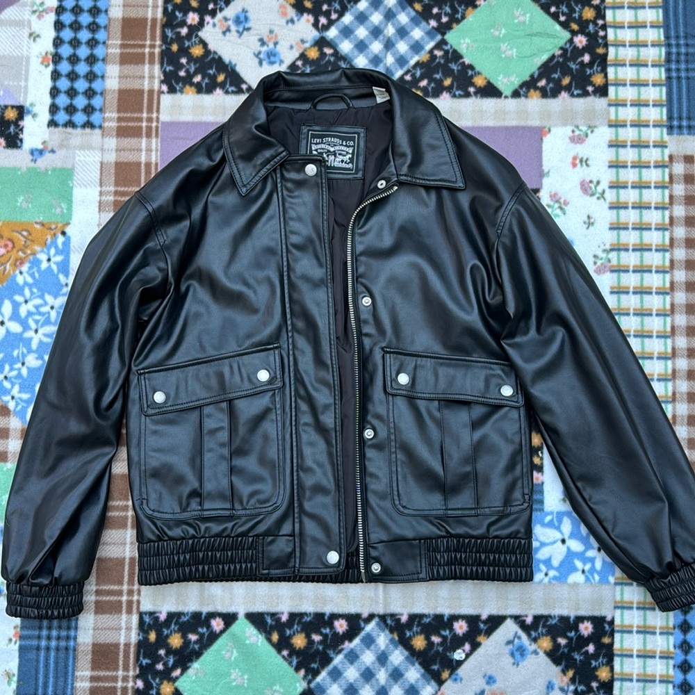 Levi’s Faux Leather Dad Bomber Jacket - Gem